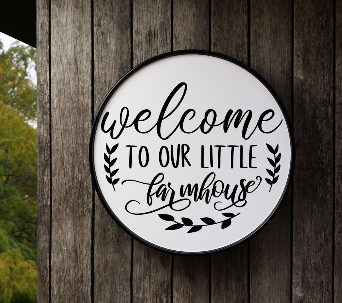 Round Sign Svg Bundle 2, Circle Sign Svg, Porch Sign Svg, Welcome Sign ...