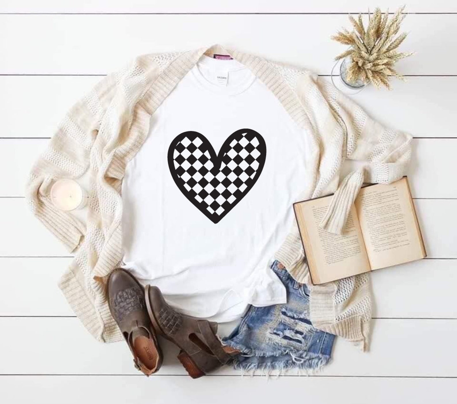 Checkered Heart Svg Heart SVG Sketchhand-drawn Heart - Etsy