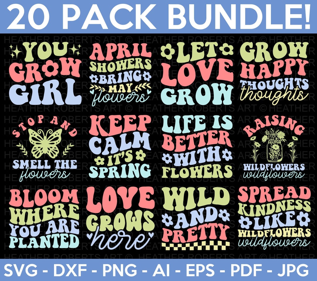 Retro Spring Svg Bundle, Spring SVG Bundle, Spring Flowers Svg, Spring ...