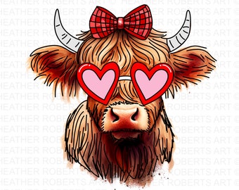 Highland Cow Valentine Png, Heifer Valentine Png, Valentine Day Png ...