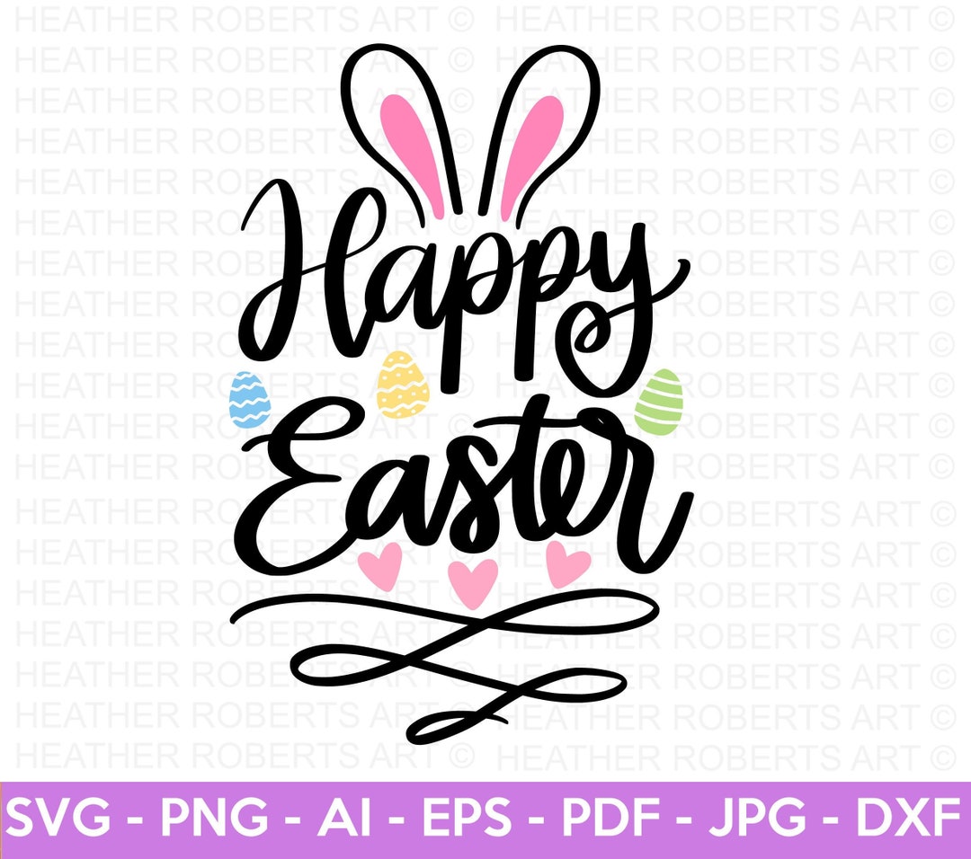 Happy Easter Bunny Ears SVG: Family Easter Shirts (digital Files) - Etsy