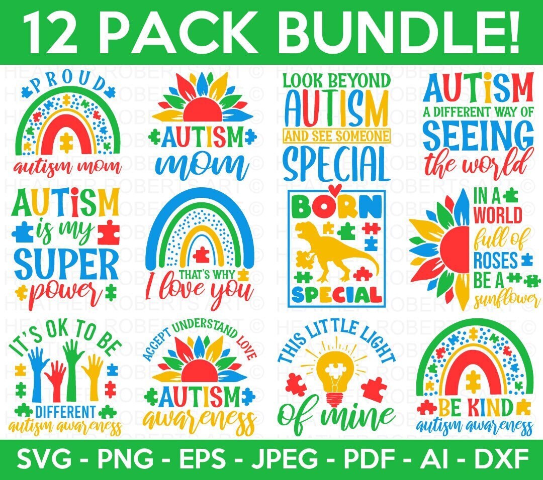 Autism Awareness SVG Bundle, Autism SVG, Autism Awareness SVG, Autism ...