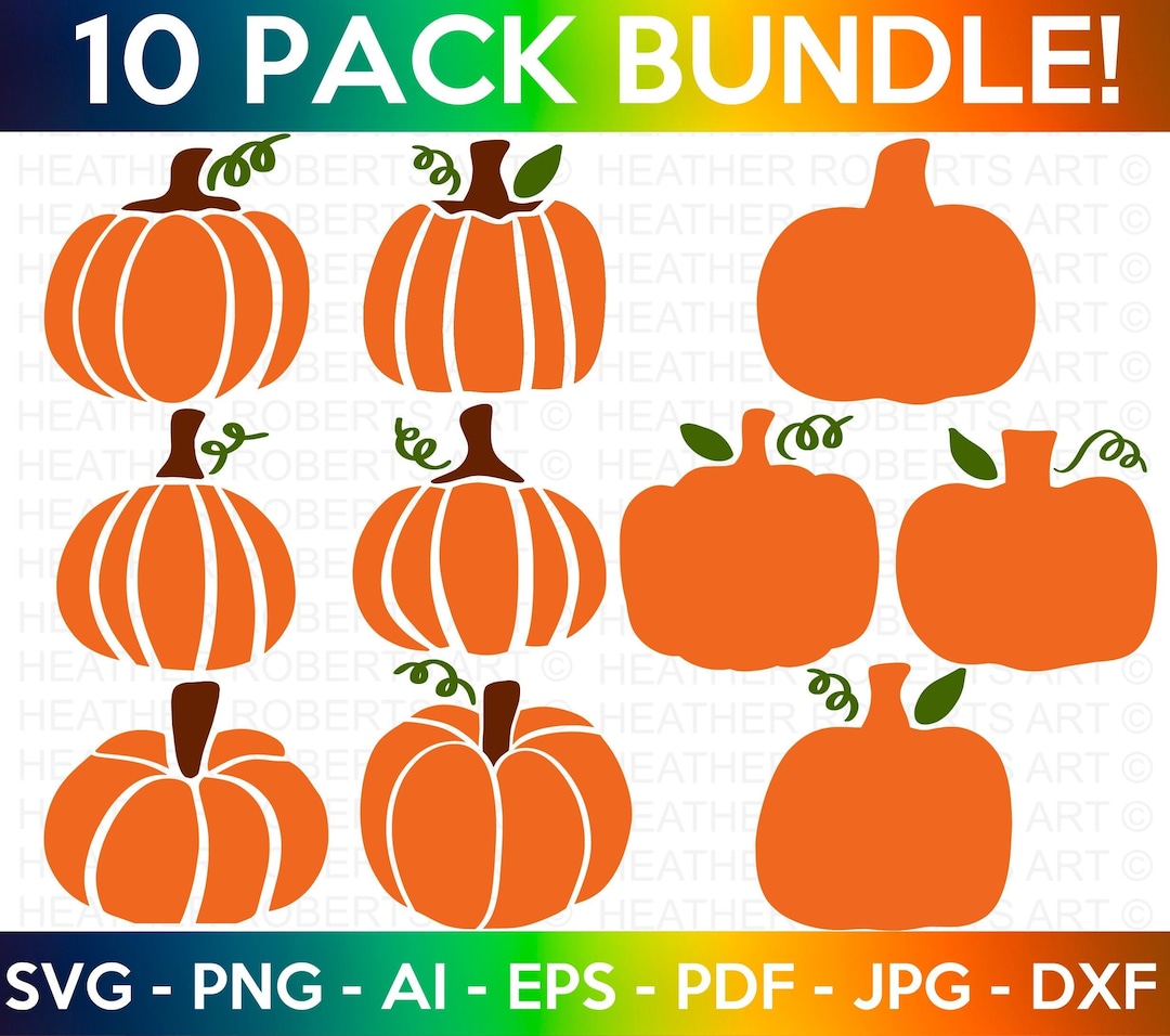 Colored Pumpkin SVG Bundle, Pumpkin SVG, Pumpkin Vector, Halloween Svg ...