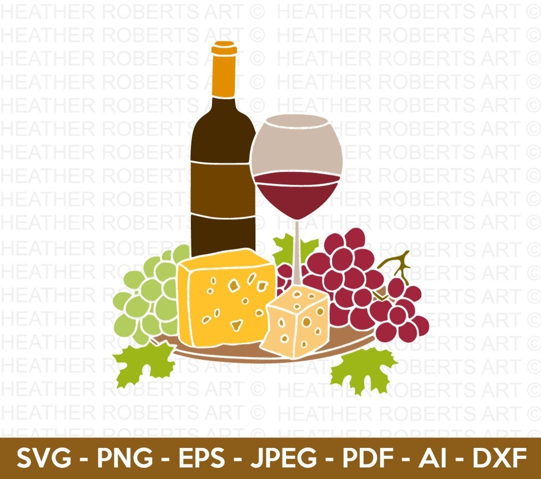 Cheese and Wine Charcuterie SVG Clipart (cut Files) - Etsy