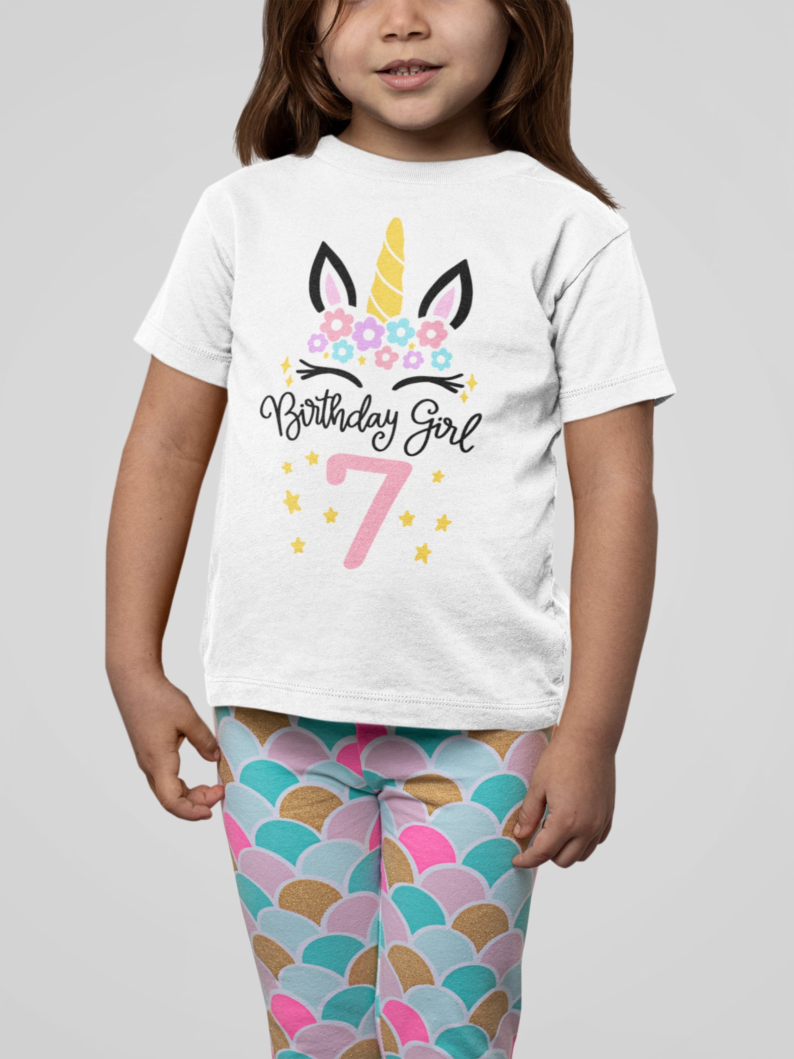 Seventh Unicorn Birthday SVG, 7th Birthday Shirt SVG, Unicorn Face SVG ...