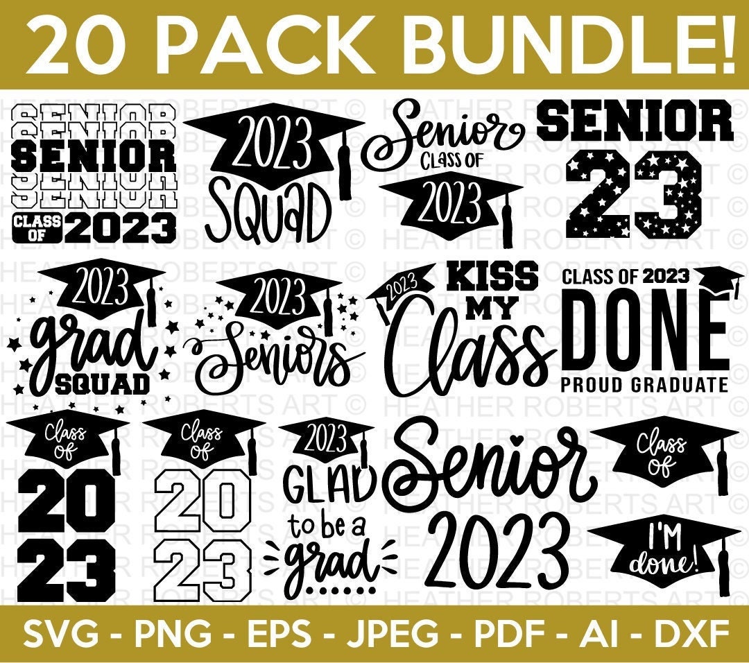 Graduation Svg Bundle Proud Graduate 2023 Svg Senior 2023 Etsy