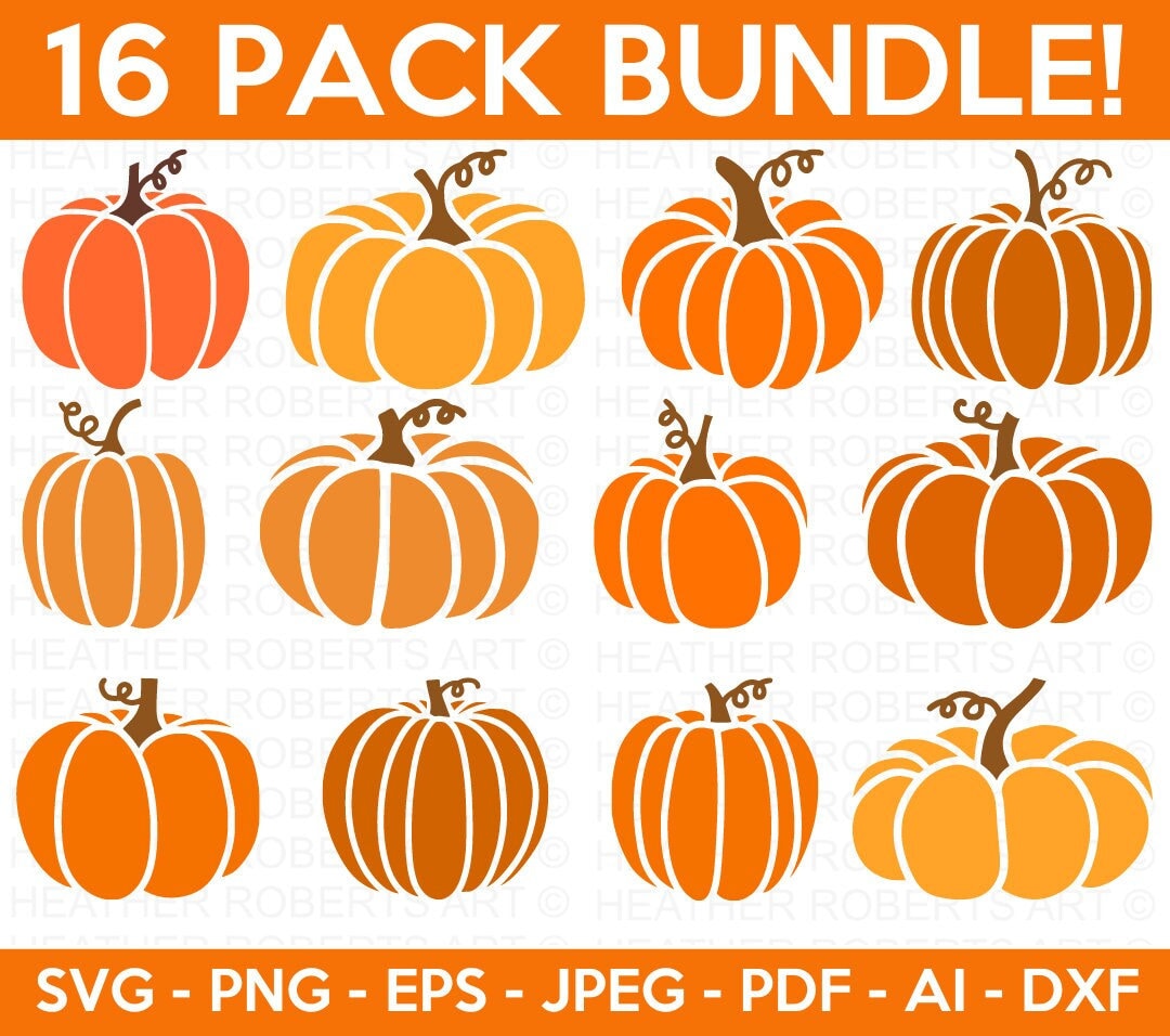 Pumpkin SVG Bundle, Pumpkin SVG, Pumpkin Vector, Halloween Svg, Pumpkin ...