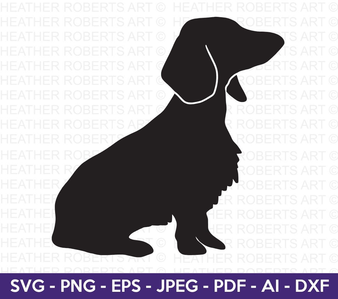 Dachshund Dog Silhouette SVG: Clipart Cut File - Etsy