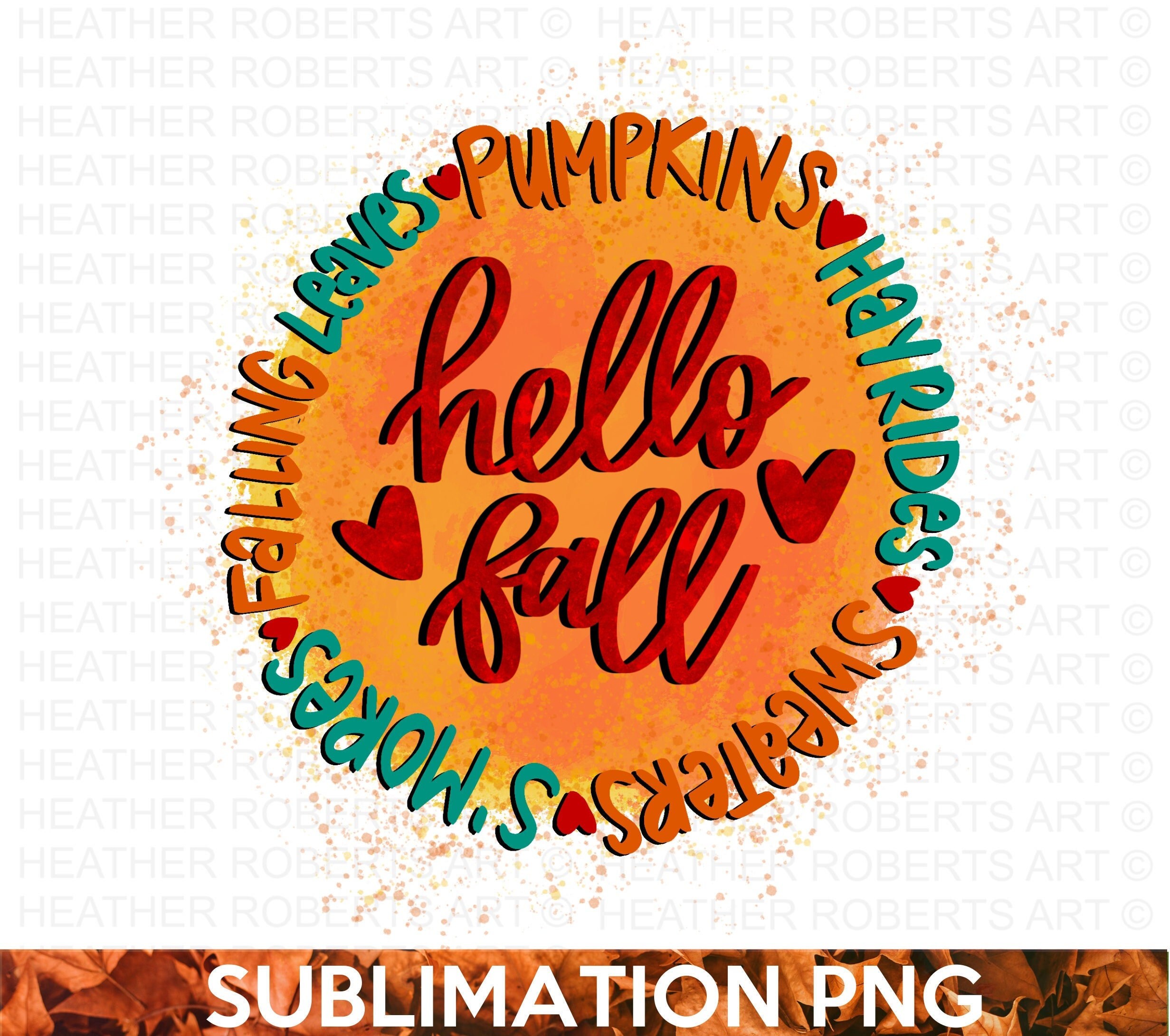 Hello Fall Sublimation Autumn PNG Fall PNG Quote Mug Png - Etsy
