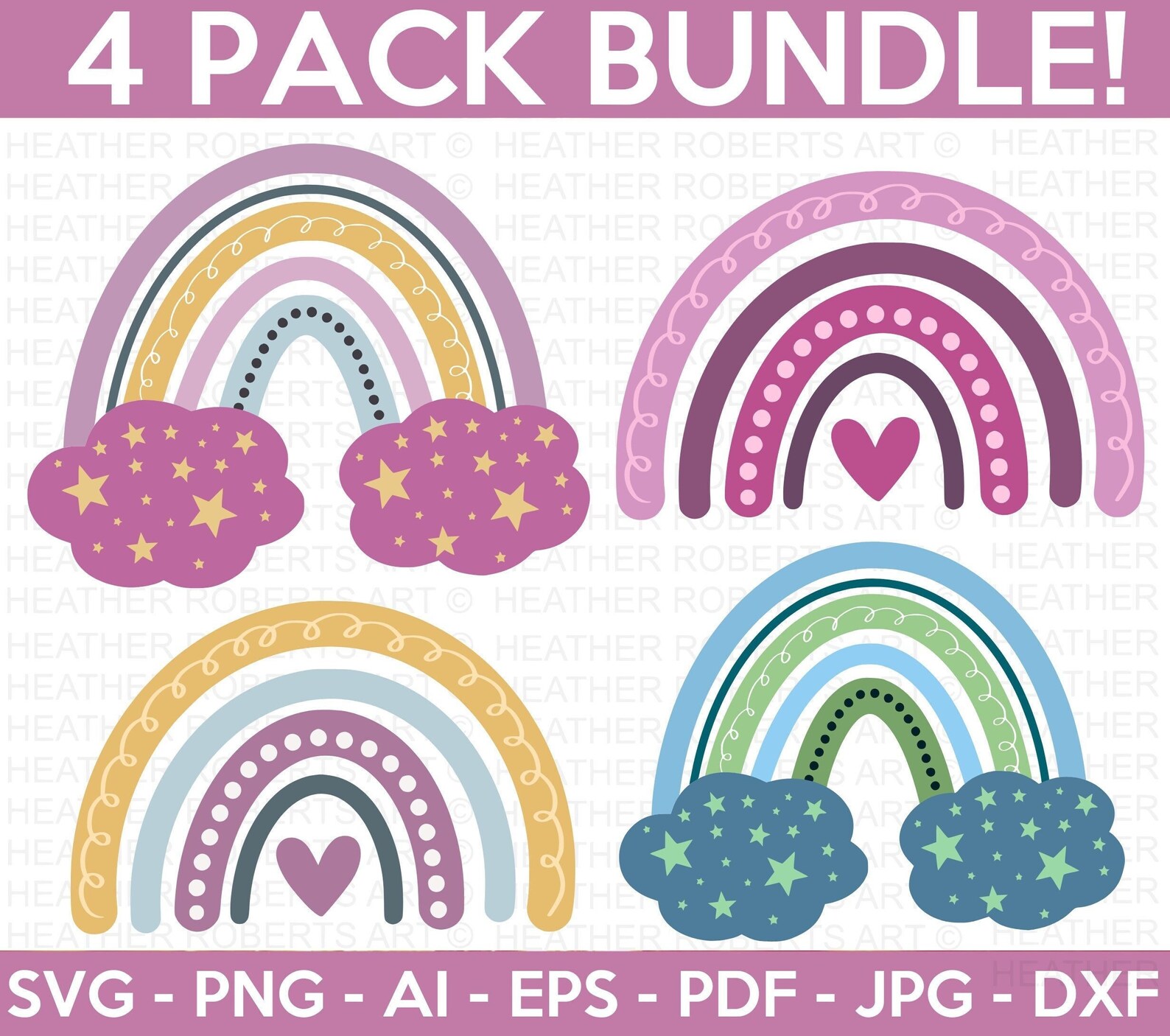 Rainbow SVG Bundle Baby Rainbow SVG Bundle Nursery Rainbow - Etsy