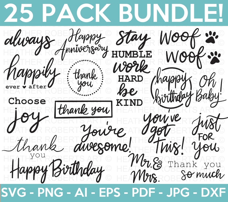 Quotes SVG Bundle Quotes SVG Thank You SVG Happy Birthday - Etsy
