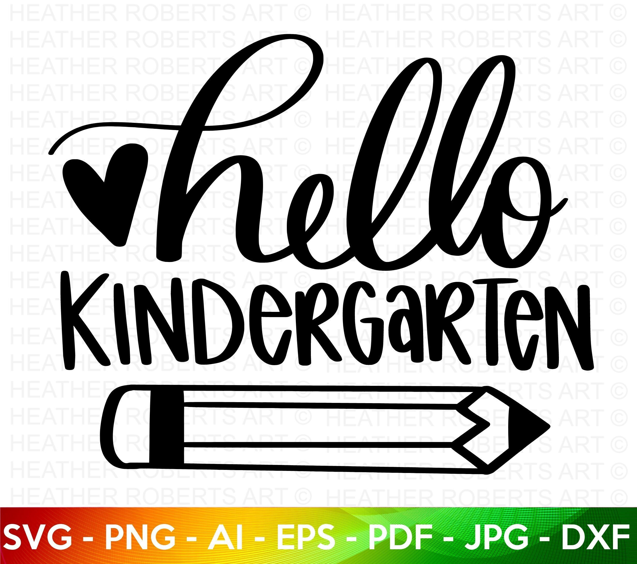 Kindergarten SVG Hello Kindergarten SVG Back to School SVG | Etsy
