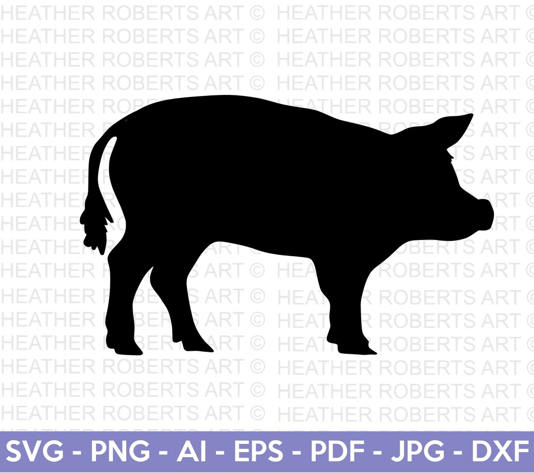 Pig Silhouette Svg, Pig Svg, Farm Animals SVG, Farmhouse Sign ...