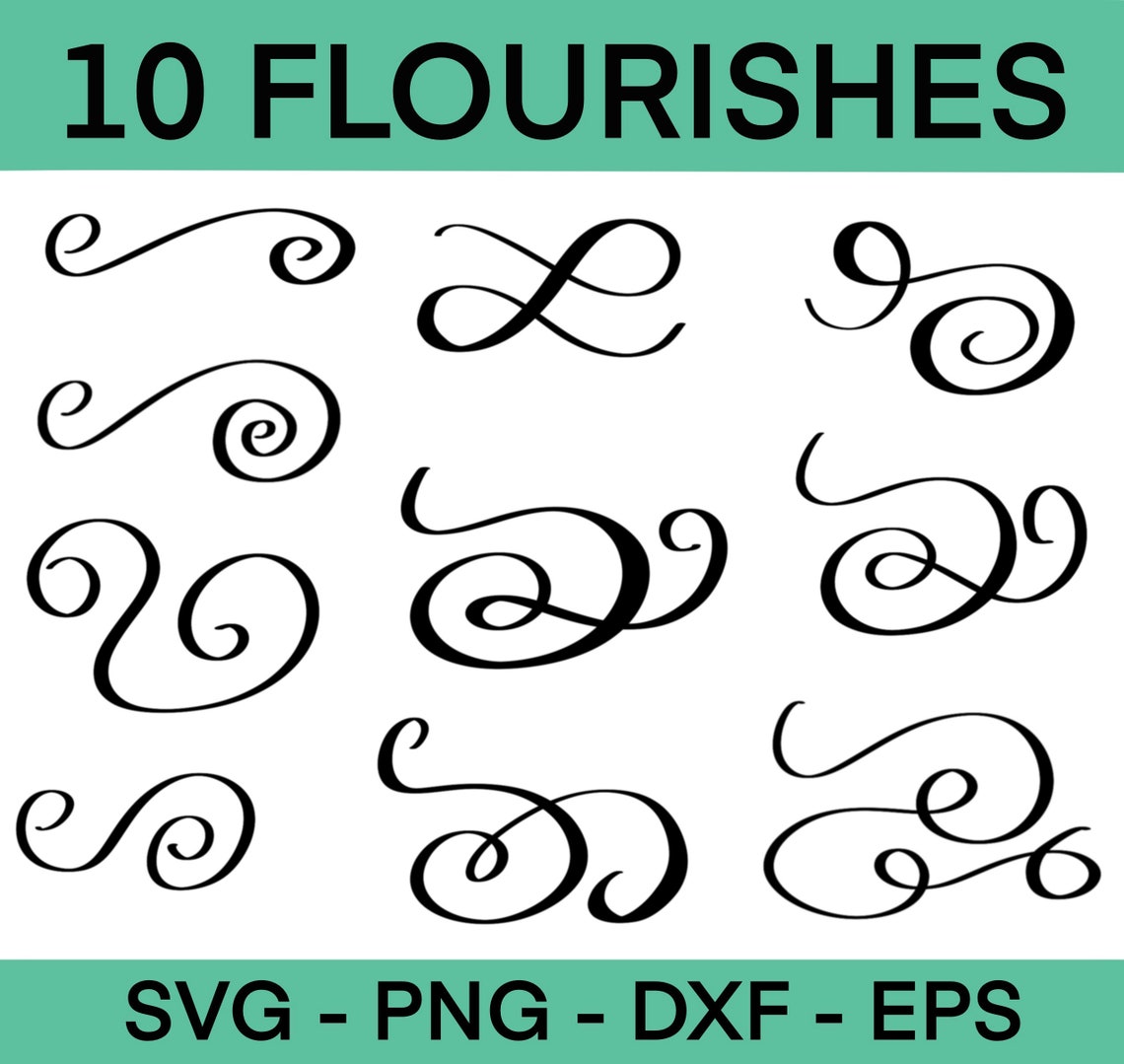 Flourish SVG Swoosh Svg Swashes Svg Swirl Svg Squiggle - Etsy Canada