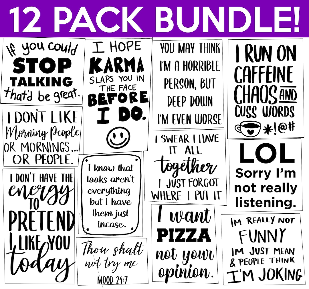 Sarcastic SVG Bundle, Funny SVG, Joking Svg, Sassy Svg, Mean Svg ...