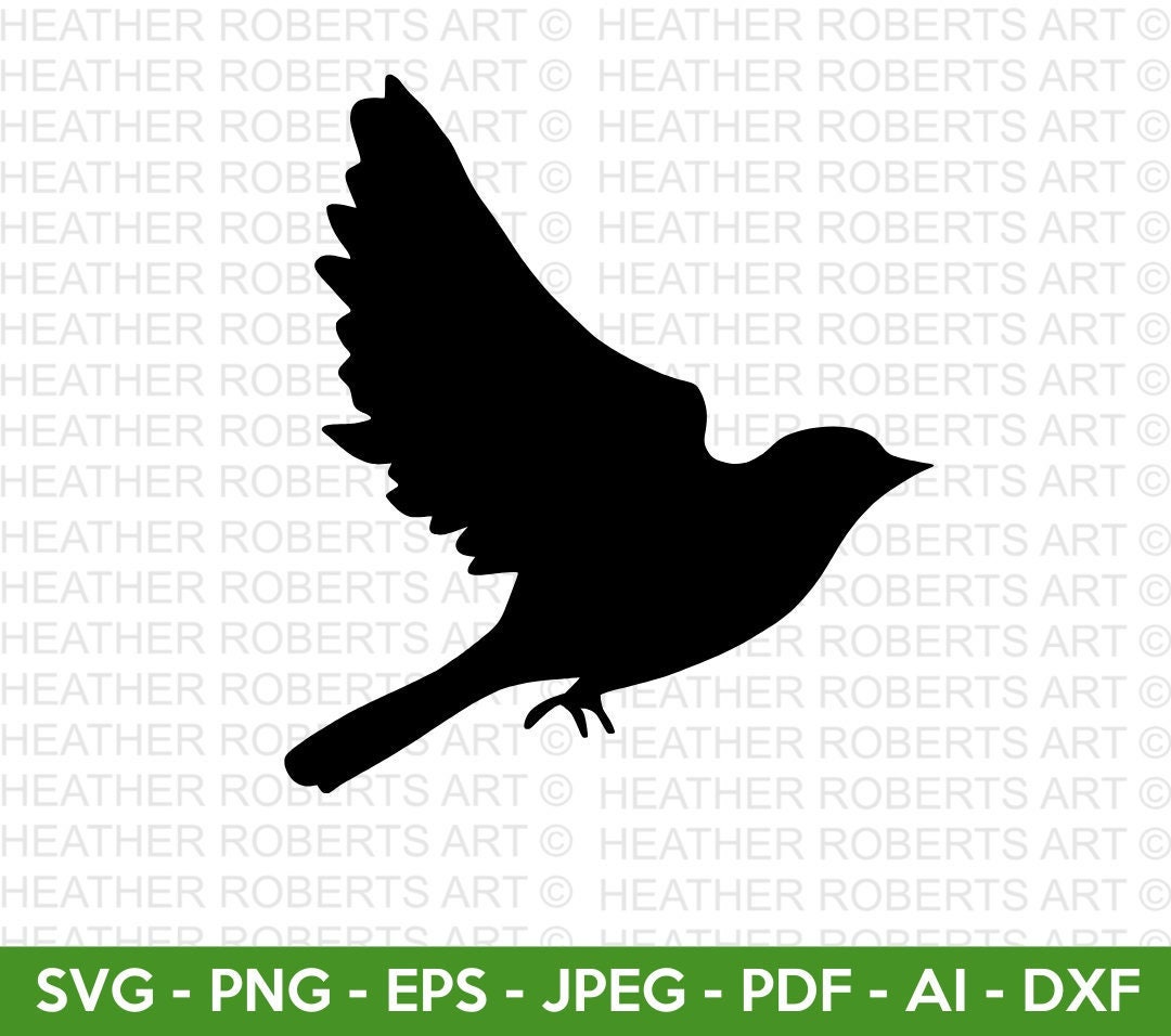 Flying Bird SVG: Silhouette Clipart, Cricut Cut File (digital Download ...