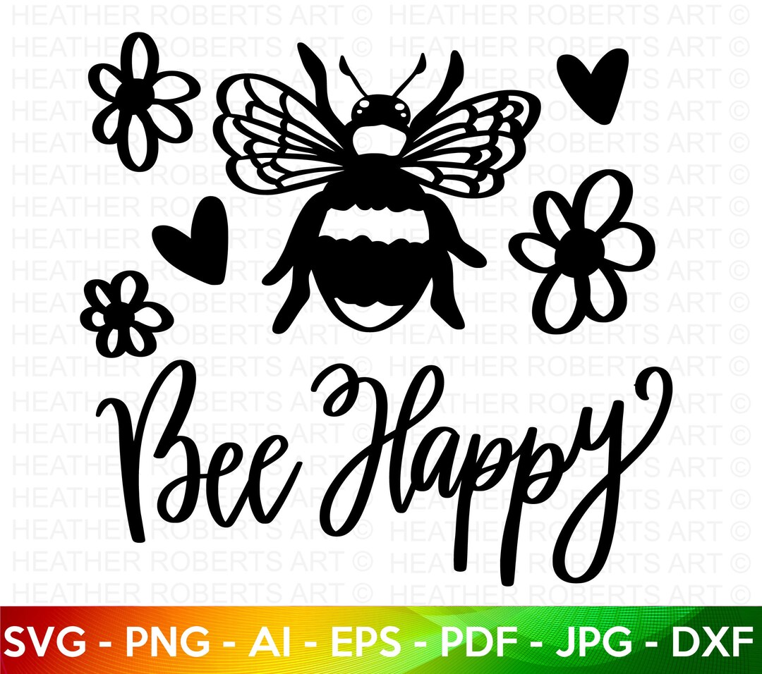 Bee Happy SVG Bee SVG Bumblebee SVG Summer Svg Honeybee - Etsy New Zealand
