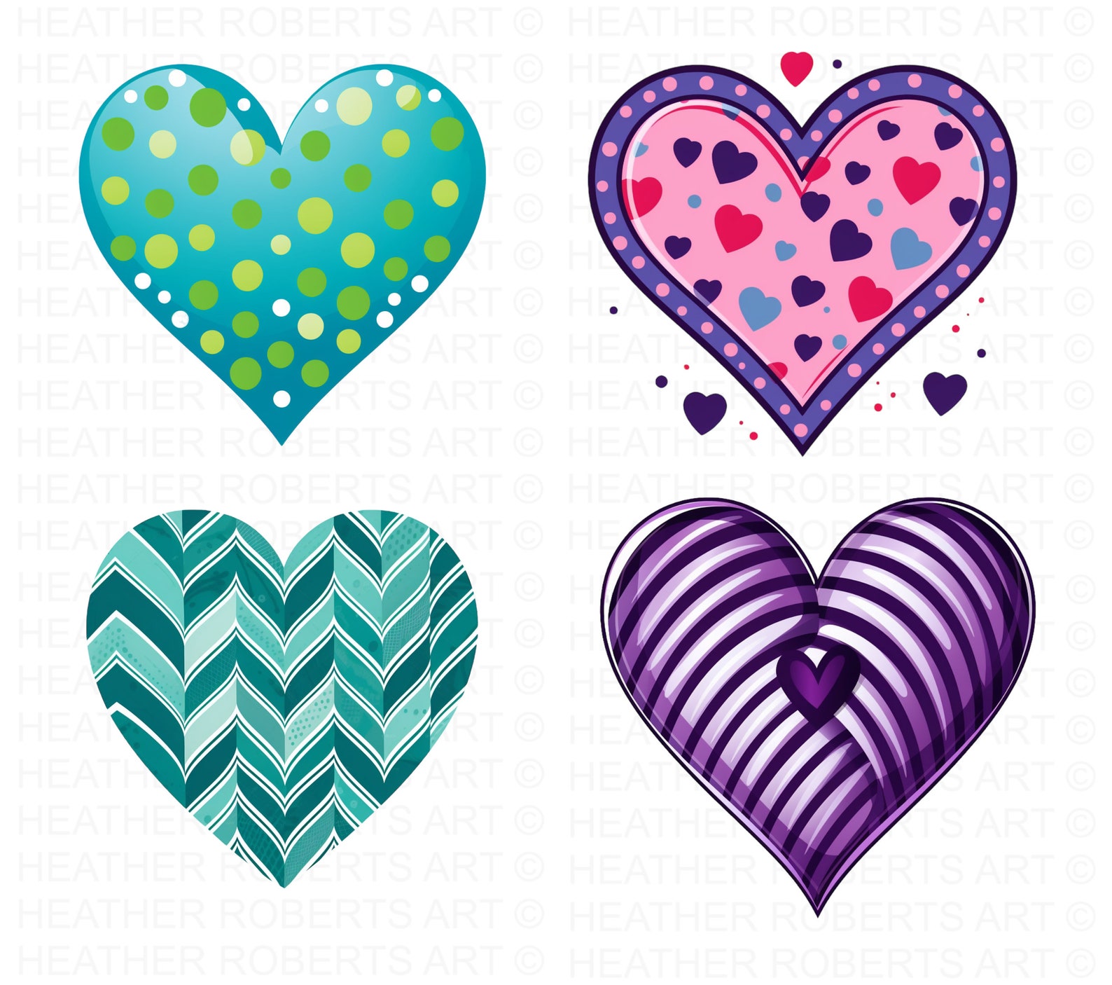 Hearts Clipart Set: Valentine's Day PNG Files (digital Download) - Etsy