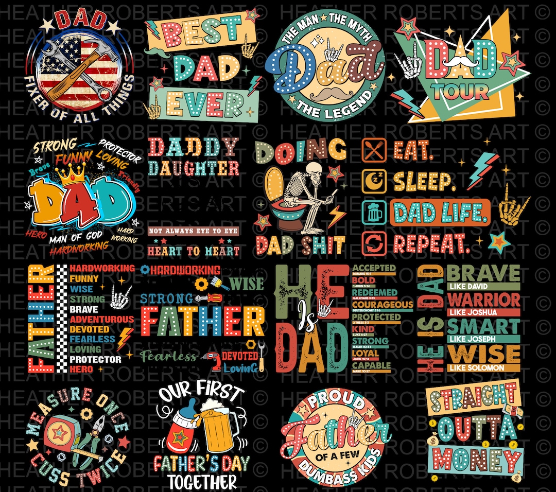 Father's Day Sublimation Bundle, Best Dad Ever Png, Sublimation Design ...