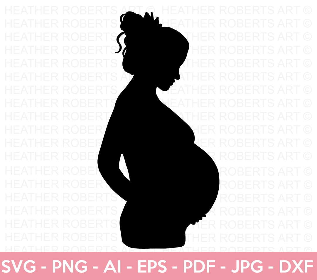 Pregnant Woman Svg Silhouette Pregnant Woman Mothers Day Svg Mom