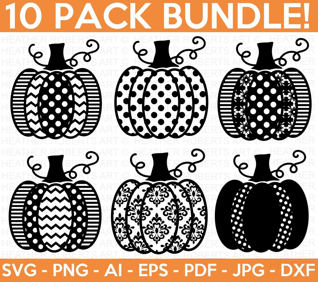 Pumpkin Patterns SVG Bundle, Pumpkin SVG, Pumpkin Vector, Halloween Svg ...