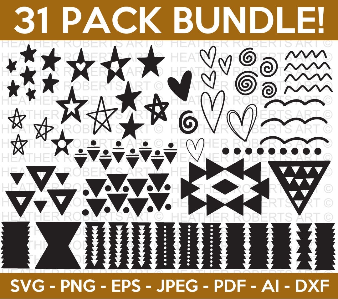 Aztec Shapes SVG Bundle, Aztec Designs, Triangle Designs, Waves Designs ...