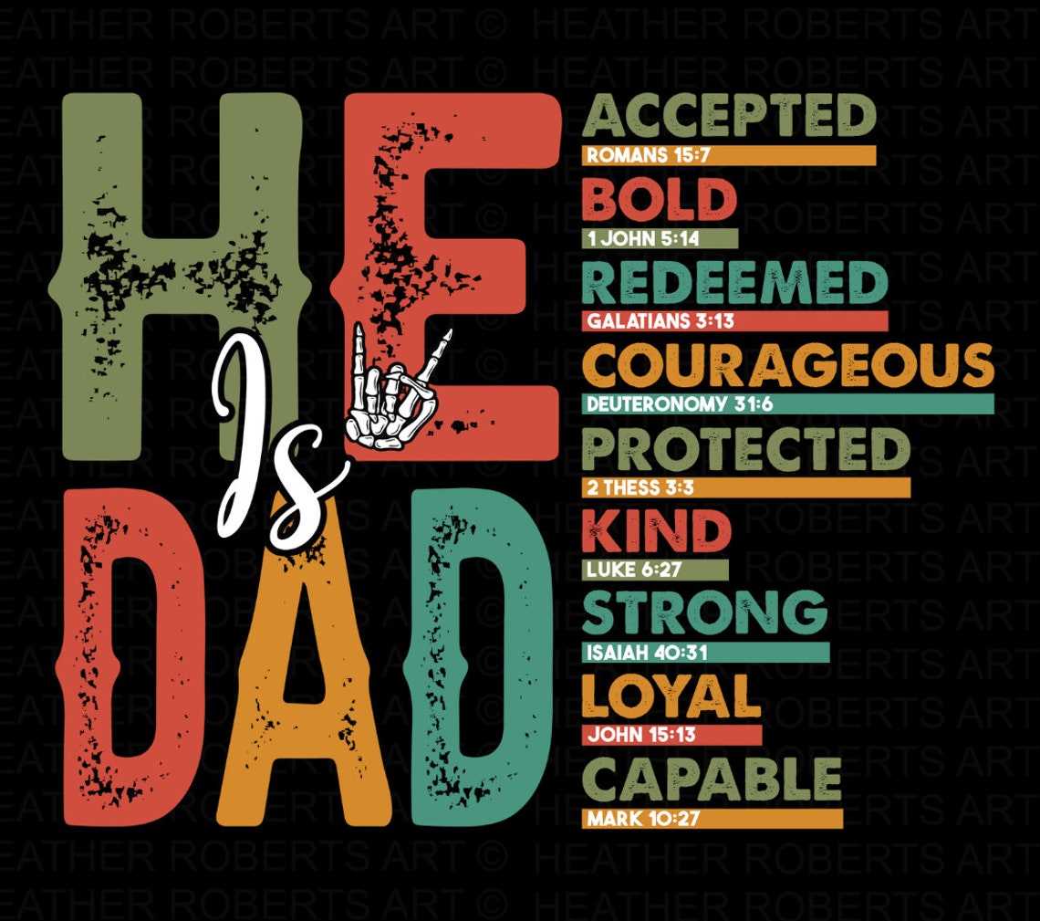 He is DAD Png, Man of God Png, Father's Day Gift, Bible Verse Png ...
