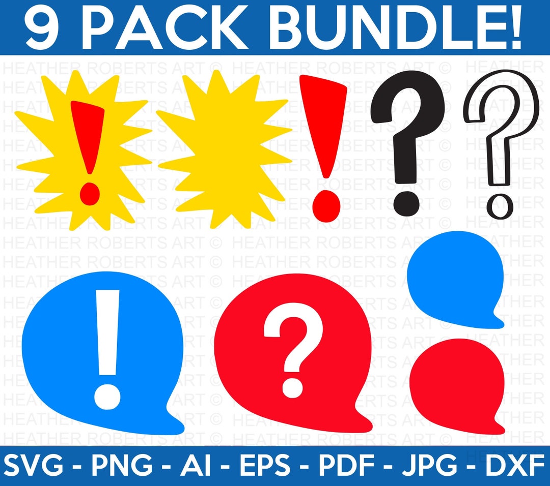 Punctuation Marks SVG Bundle: Question Exclamation Chat (cut Files) - Etsy