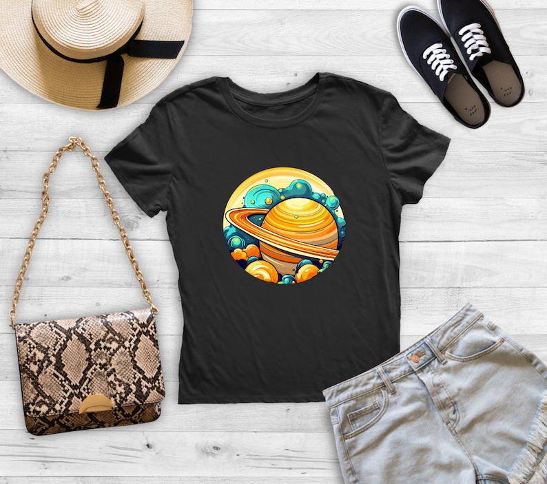 Psychedelic Saturn Planet PNG: Colorful Space Art (digital Download) - Etsy