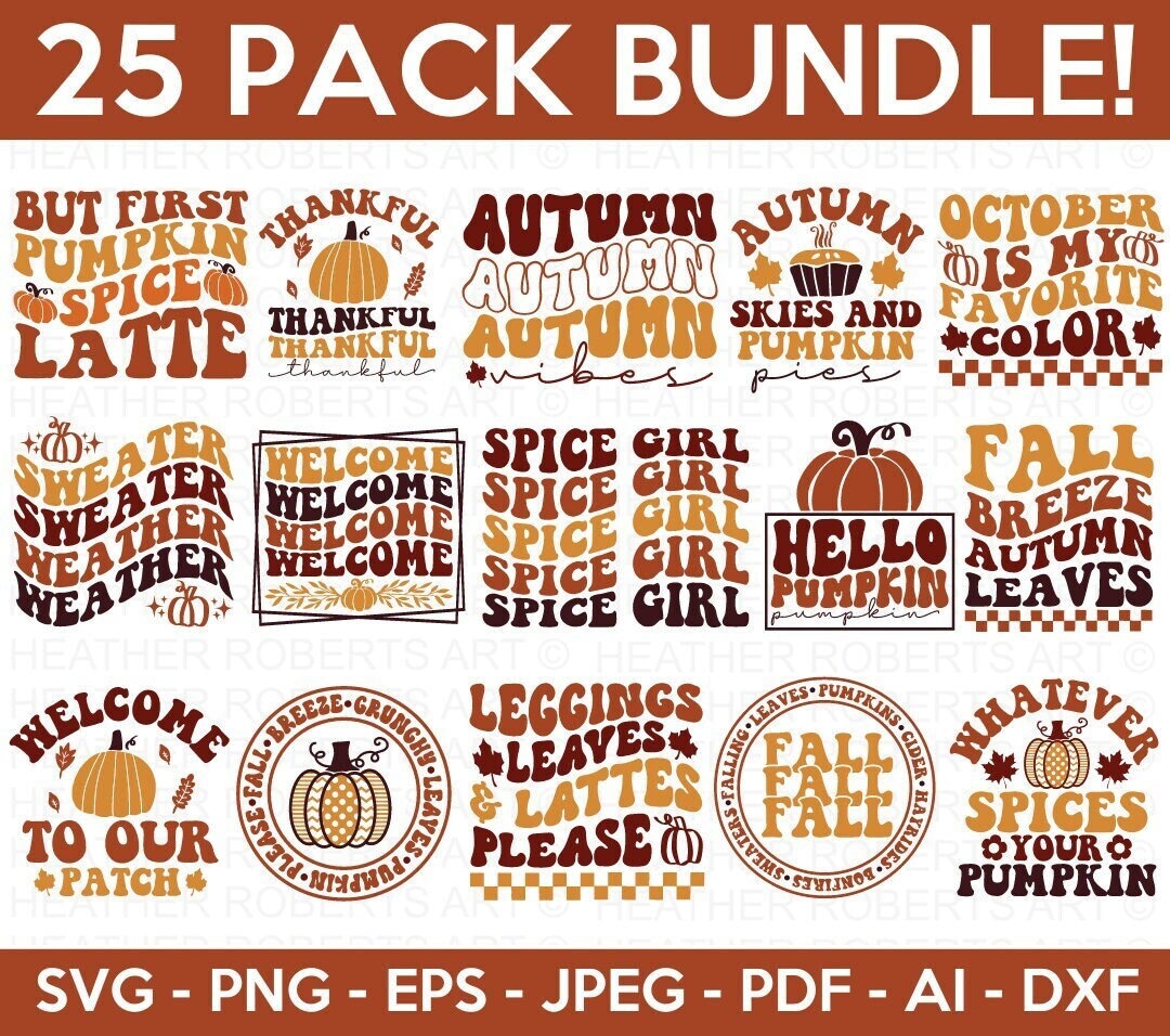 Autumn SVG Bundle, Fall SVG Bundle, Thanksgiving Svg, Fall Svg, Autumn ...