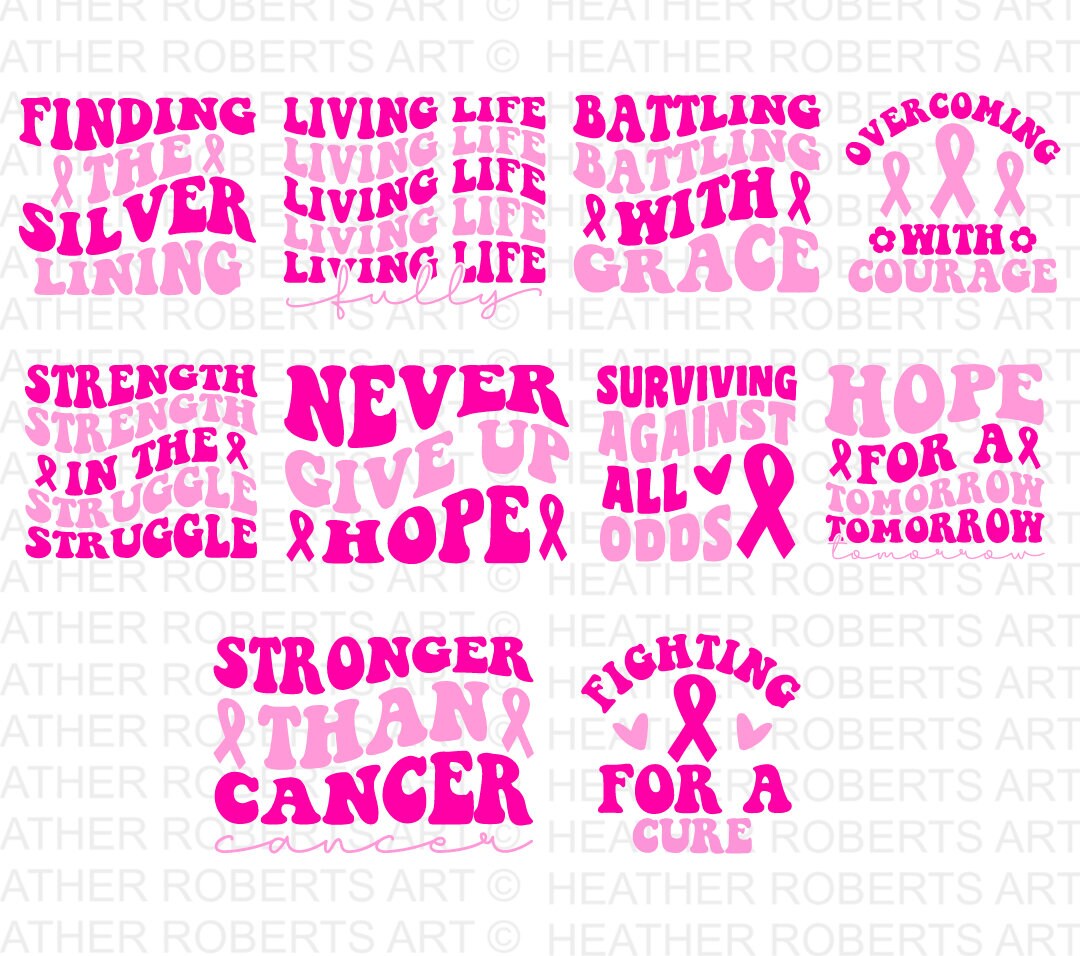 Retro Cancer Awareness SVG Bundle Cancer SVG Breast Cancer - Etsy