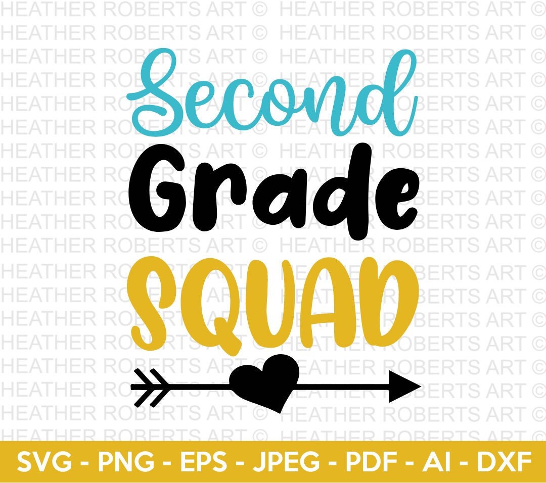 Second Grade Squad Svg, Back to School SVG, Grade Level Crew Shirt Svg ...