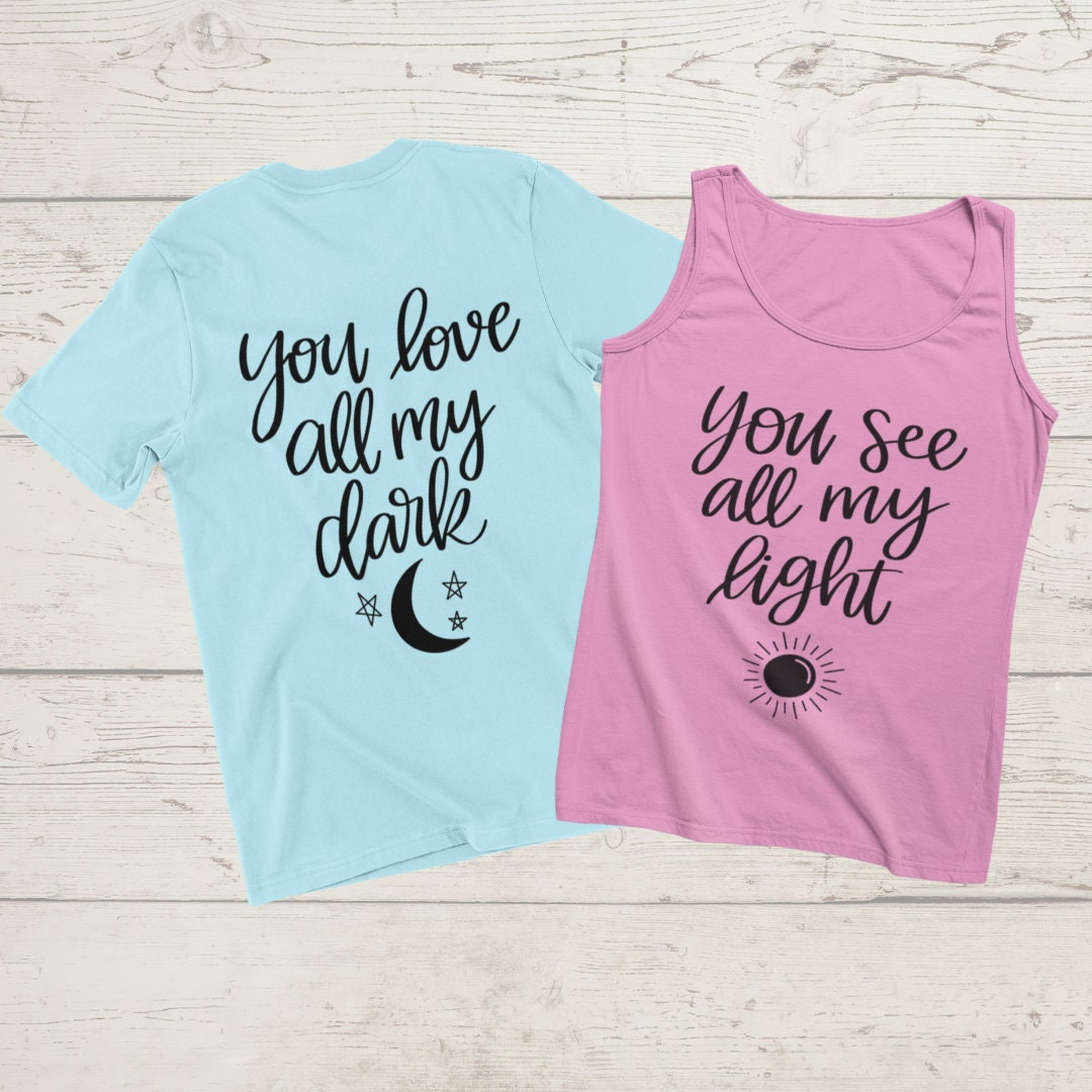 Matching Couple Shirt SVG: Love Quotes, See My Light (cut Files) - Etsy