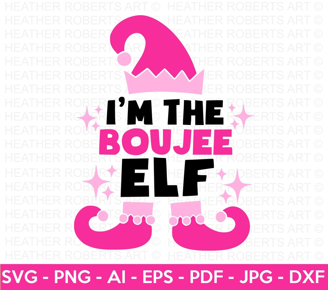 Boujee Pink Christmas Elf SVG: Holiday Shirt Cricut Cut File (digital ...