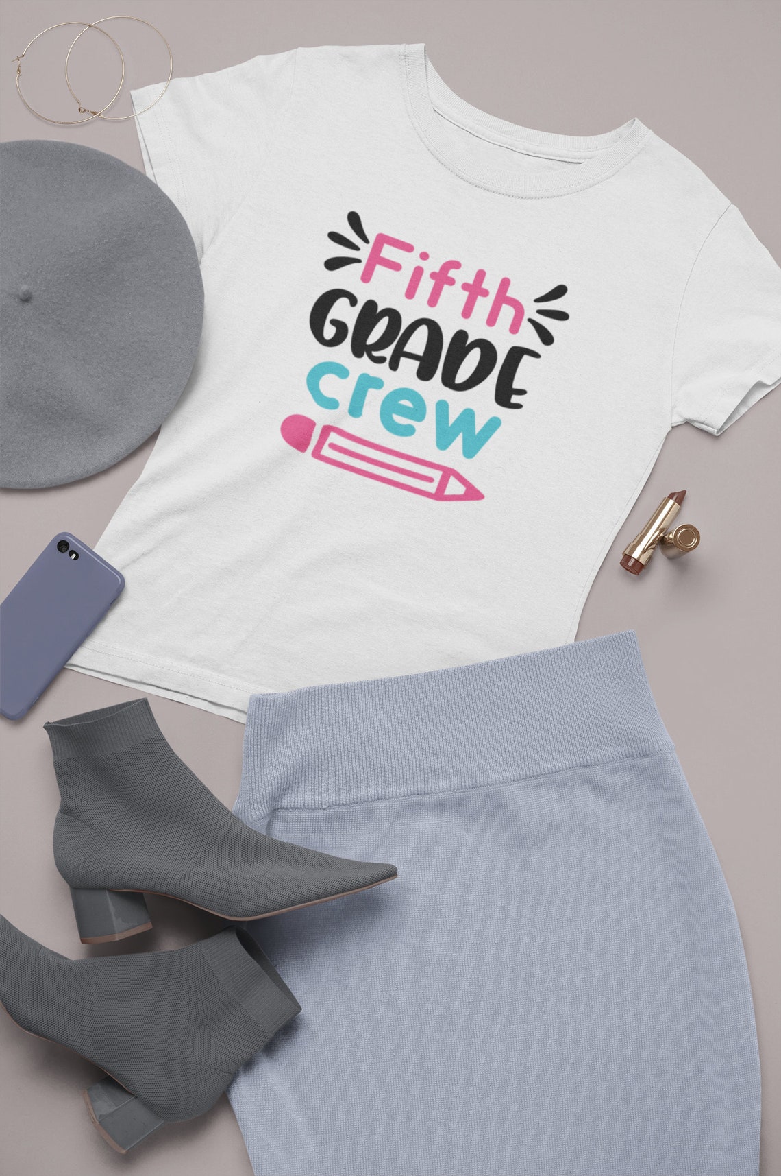 Fifth Grade Crew Svg Back to School SVG Grade Level Crew - Etsy