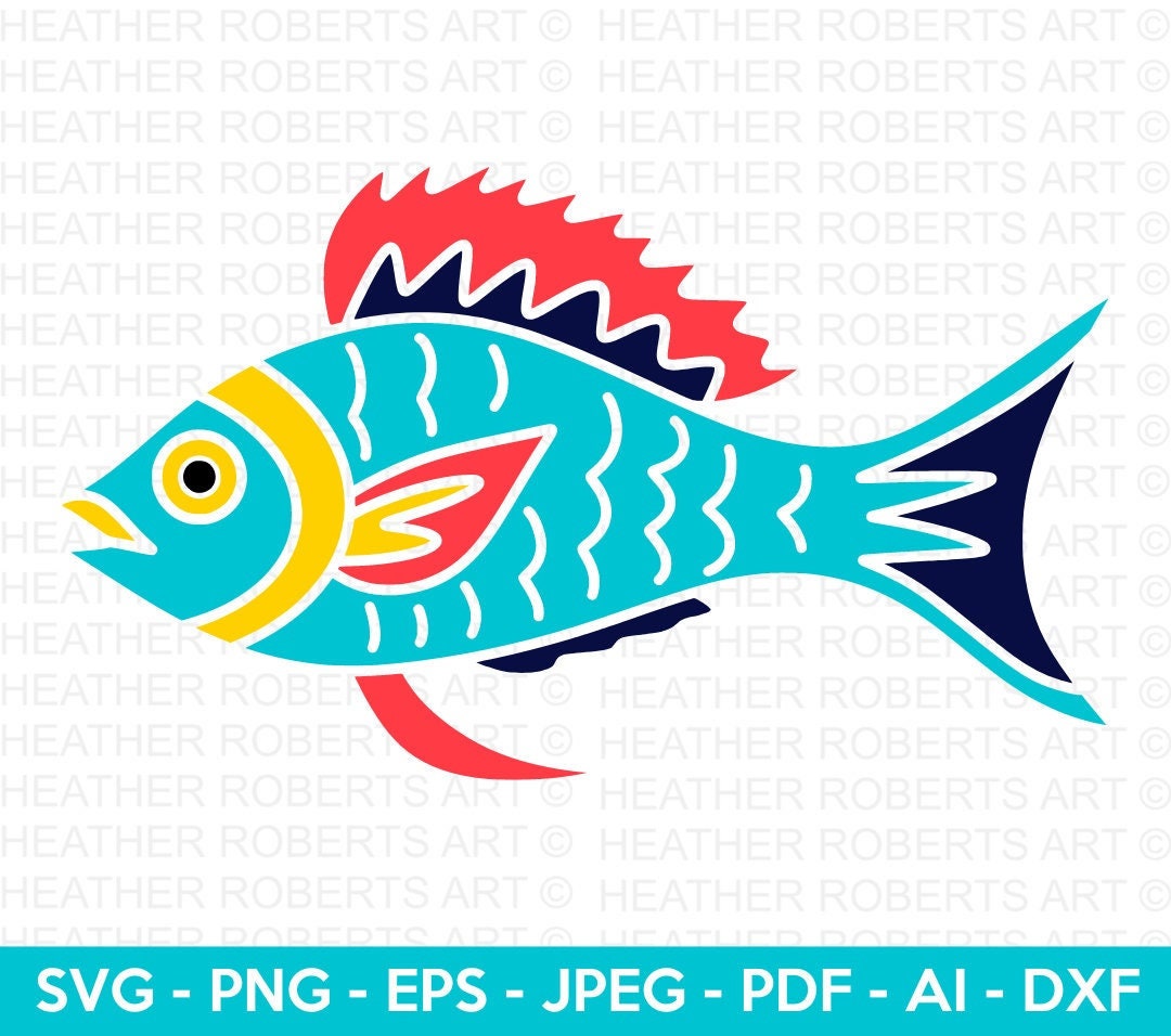 Fish SVG, Ocean Svg, Sea Animal, Colored Fish Svg, Fish Clipart ...