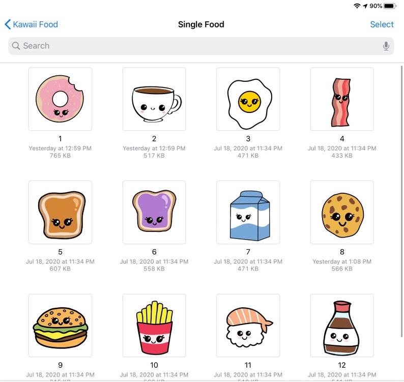 Perfect match kawaii clipart set PNG Cute food clip art | Etsy