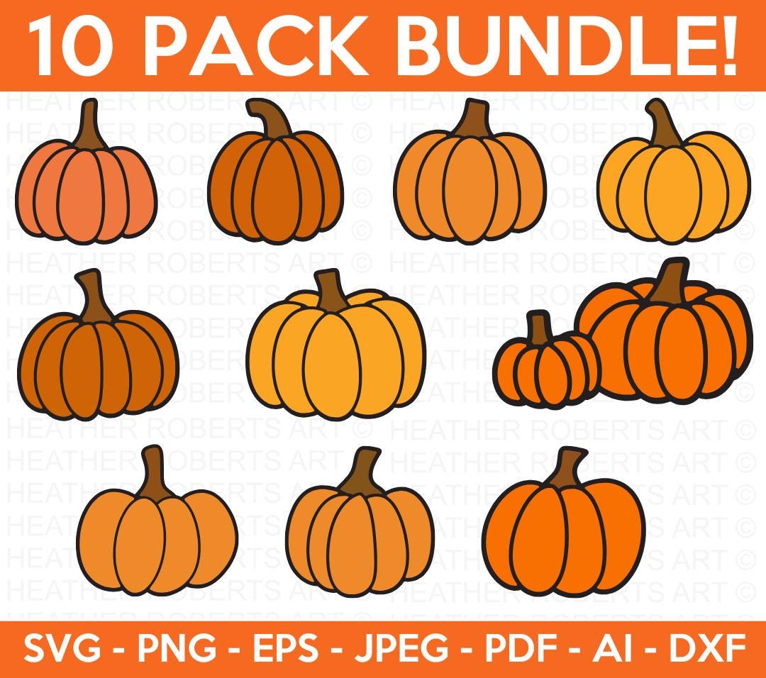 Pumpkin SVG Bundle: Fall Clipart, Autumn Vector (cut Files) - Etsy