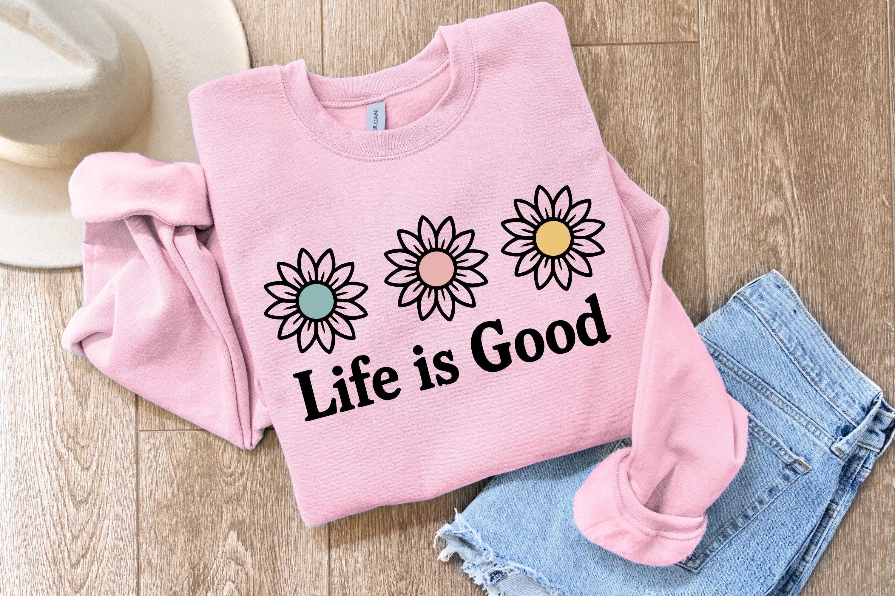 Life is Good PNG, Preppy Daisy Digital Design Cute Positivity ...