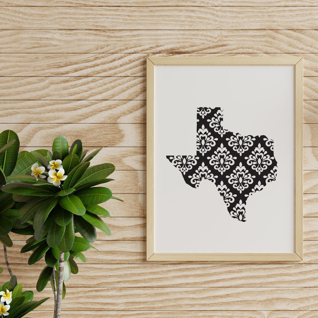 Texas Damask Pattern SVG: Clipart, Silhouette Cut File (digital ...