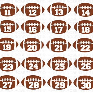 Football Numbers SVG Bundle, Football SVG, Football Shirt SVG, Football ...