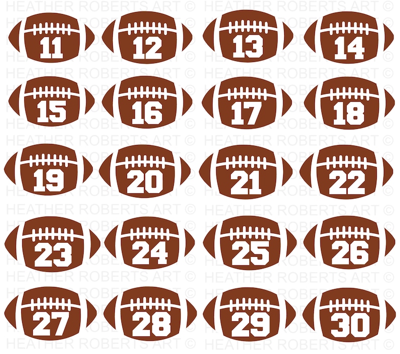 Football Numbers SVG Bundle, Football SVG, Football Shirt SVG, Football ...