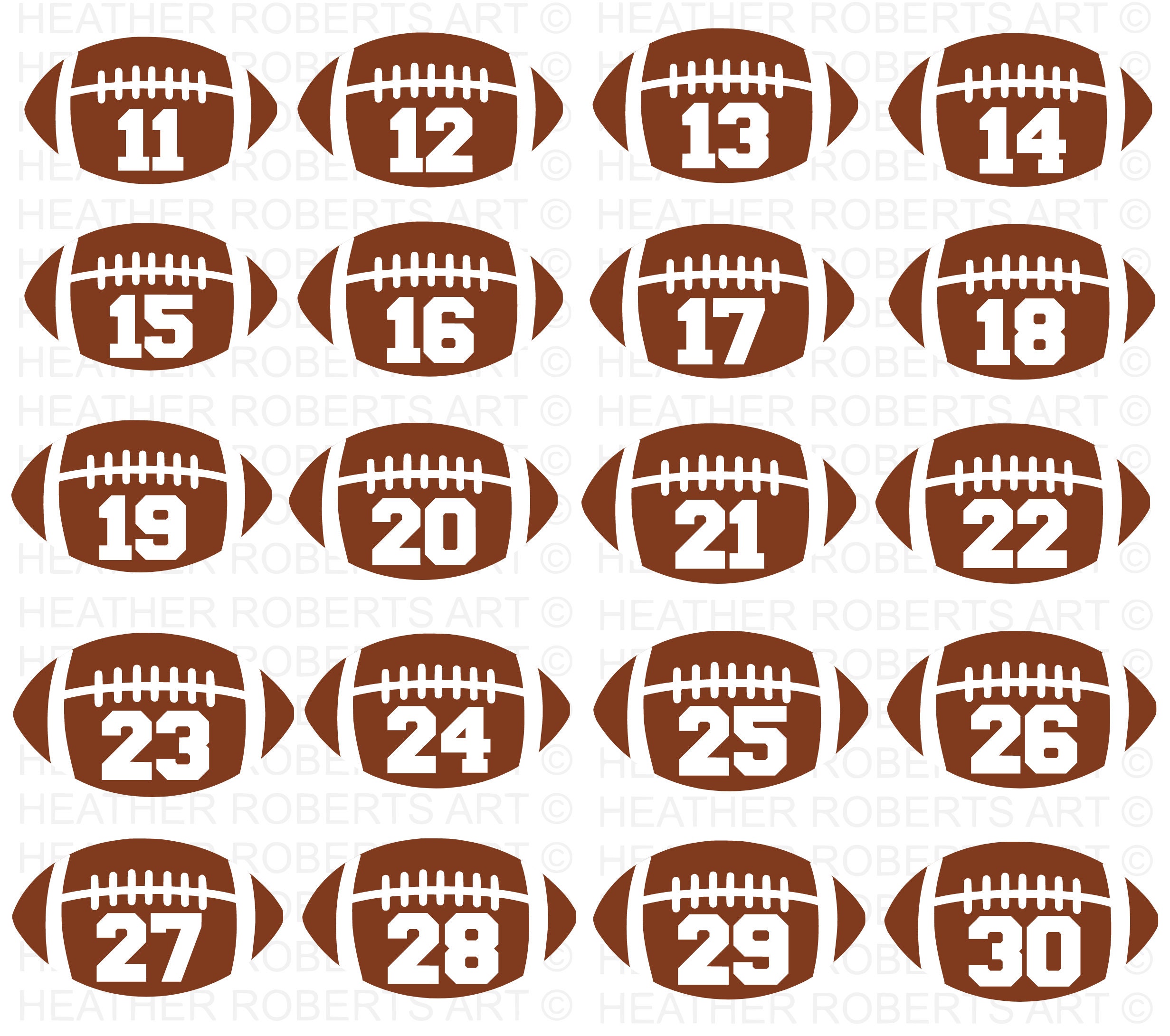 Football Numbers SVG Bundle Football SVG Football Shirt SVG - Etsy