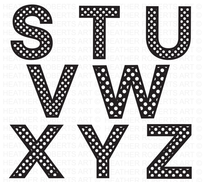 Polka Dots Monogram Alphabet and Numbers SVG Bundle Polka - Etsy