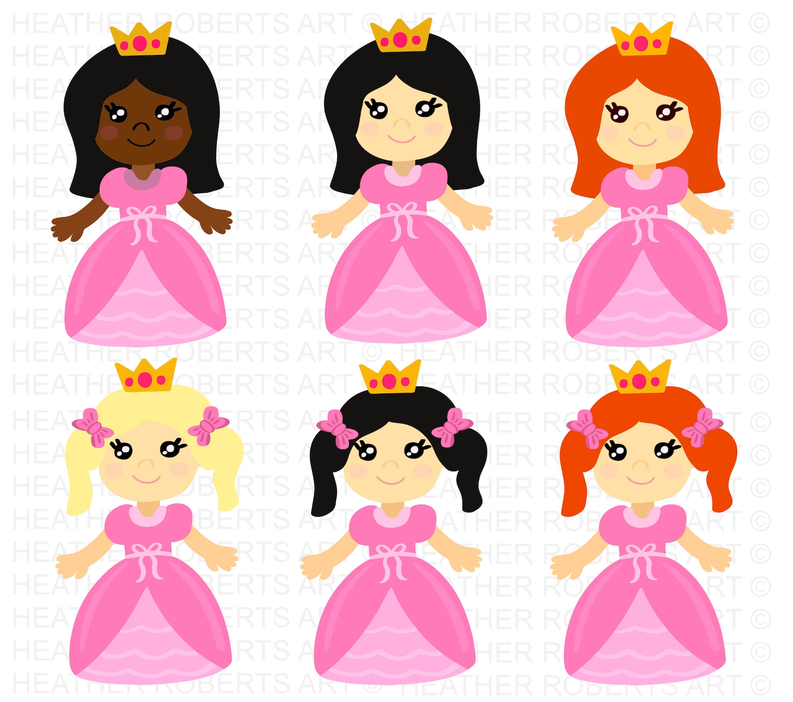 Princess Clipart Set Princess PNG Cute Princess Clipart Set - Etsy