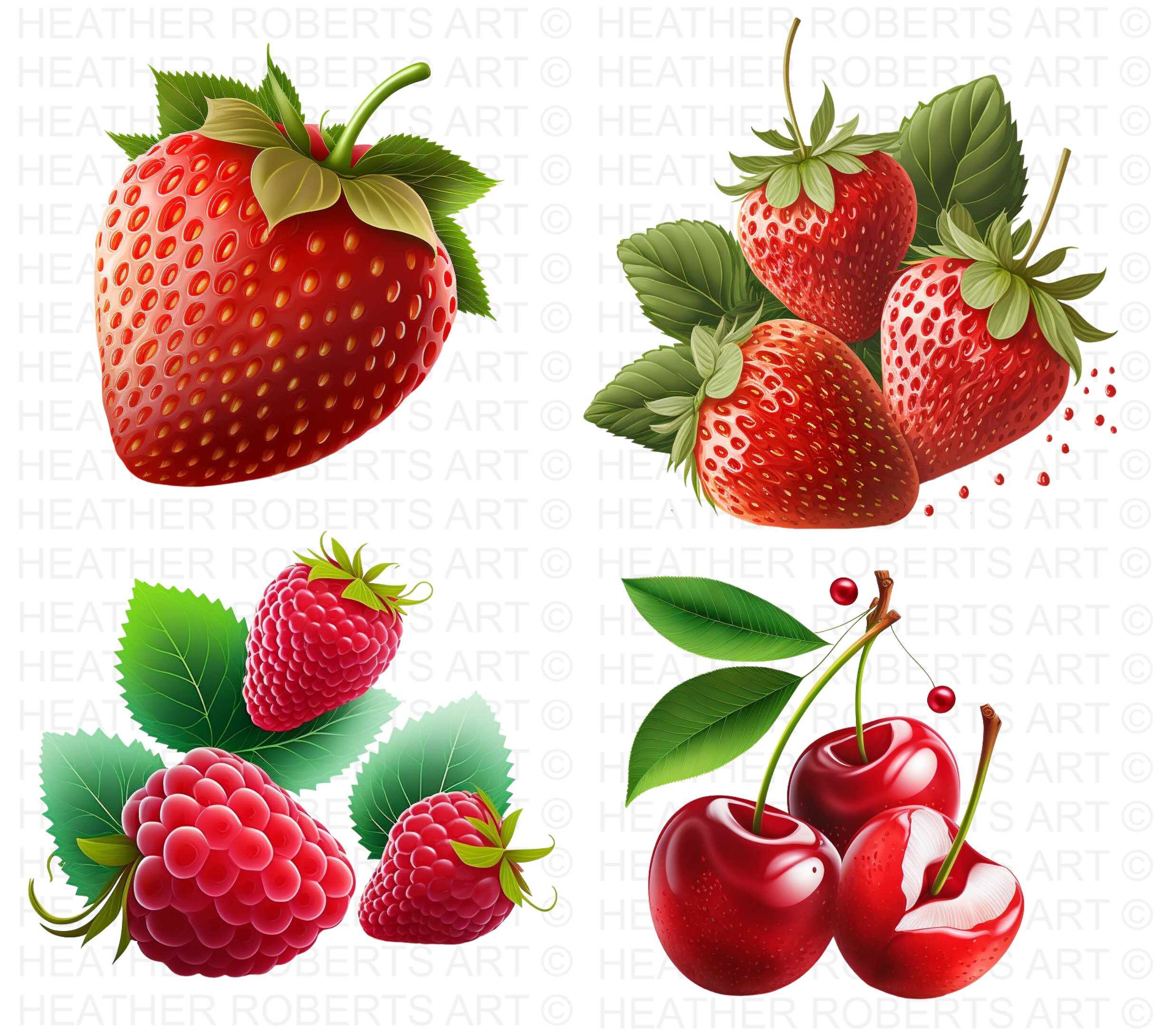 Fruit Clipart Set Fruits PNG Clipart Set of Strawberry - Etsy Australia