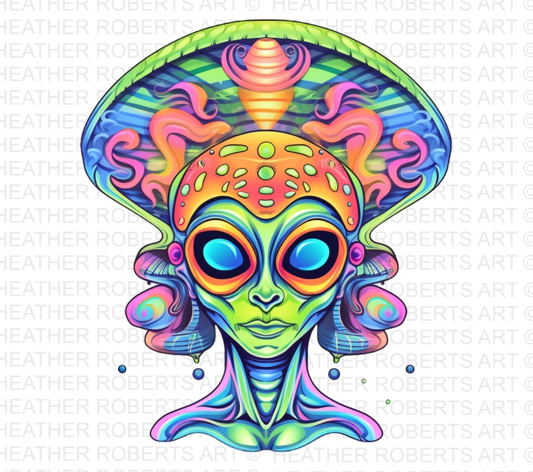 Psychedelic Alien, Alien PNG, Psychedelic Png Decor, Psychedelic Art ...