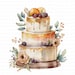 Watercolor Wedding Cakes Clipart Cake Clip Art Wedding Cake - Etsy
