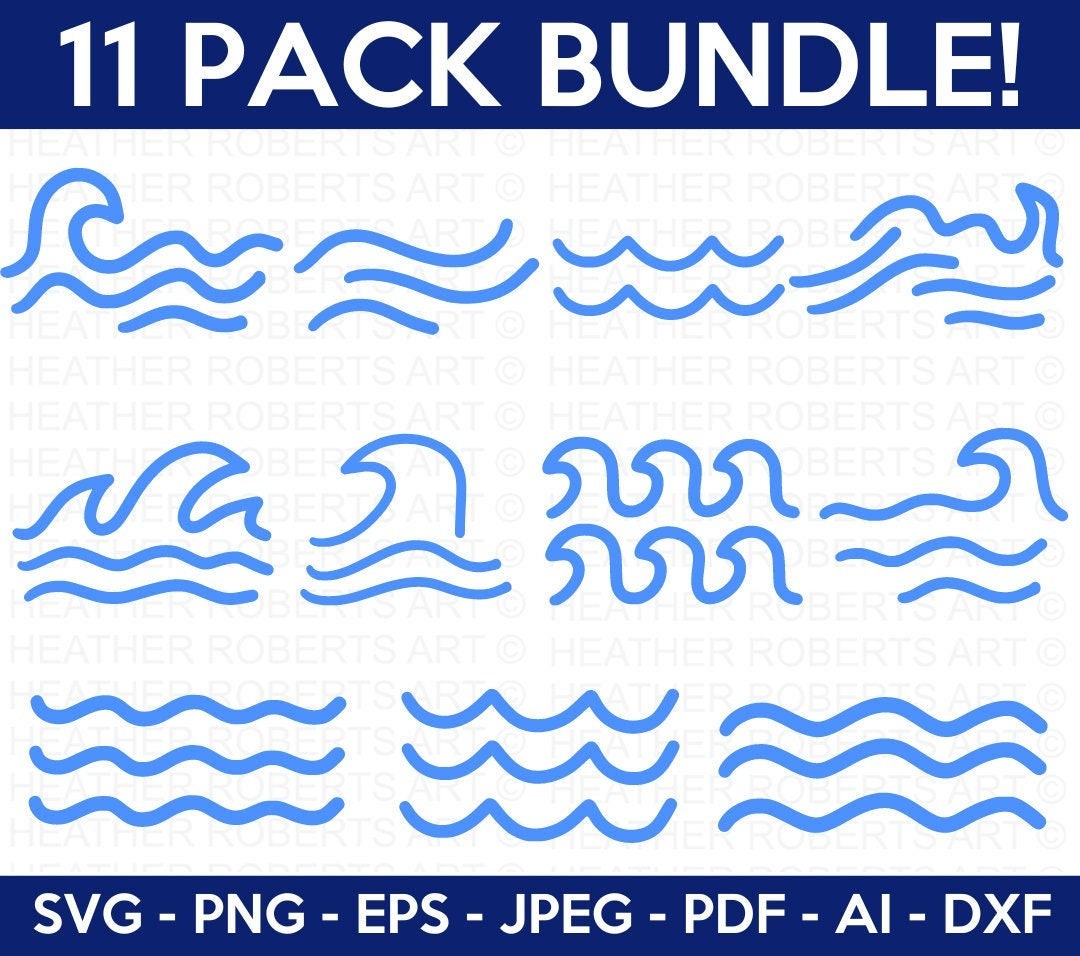 Waves Doodle SVG, Ocean SVG, Waves Svg, Sea Svg, Water Svg, Aquatic ...
