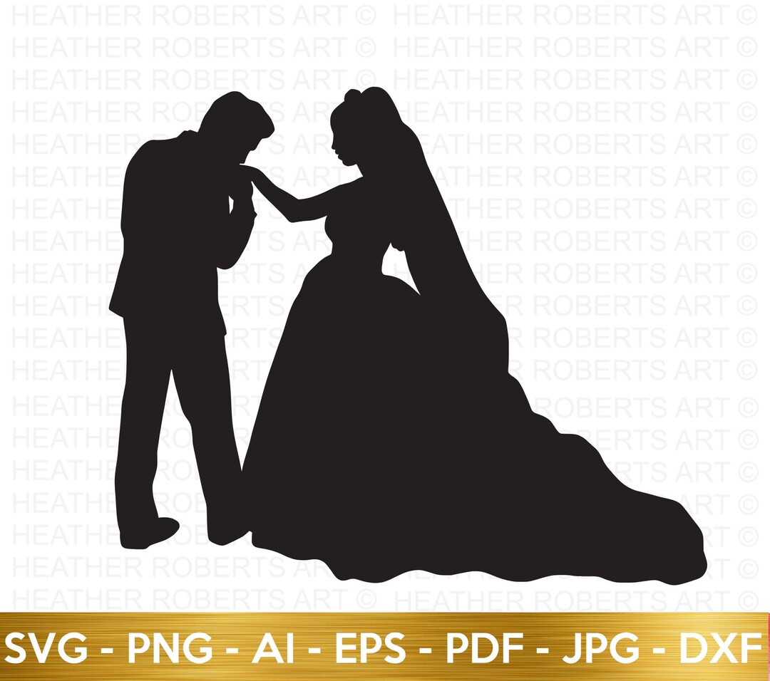 Wedding Silhouette SVG, Bride SVG, Groom SVG, Wedding Svg, Silhouette ...